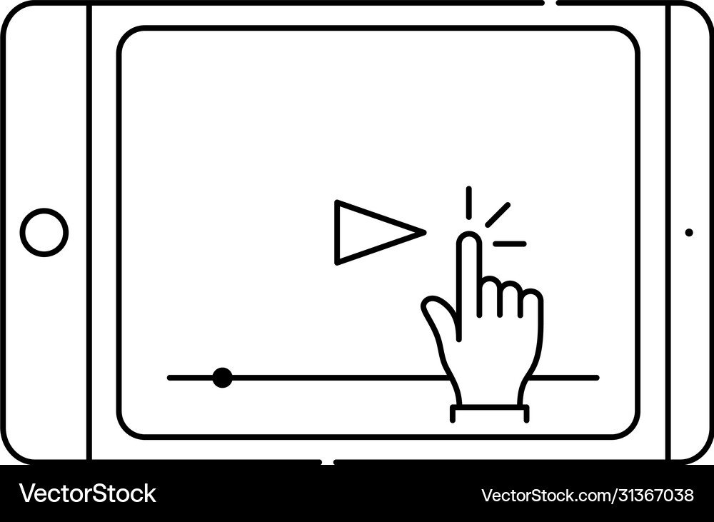 Tap on smartphone screen icon education Royalty Free Vector