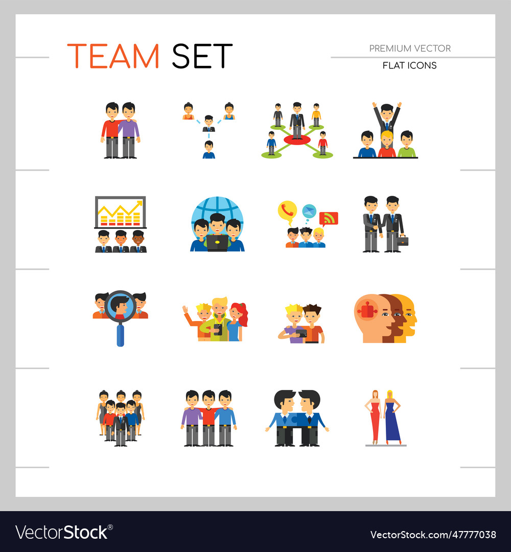 Team icon set Royalty Free Vector Image - VectorStock