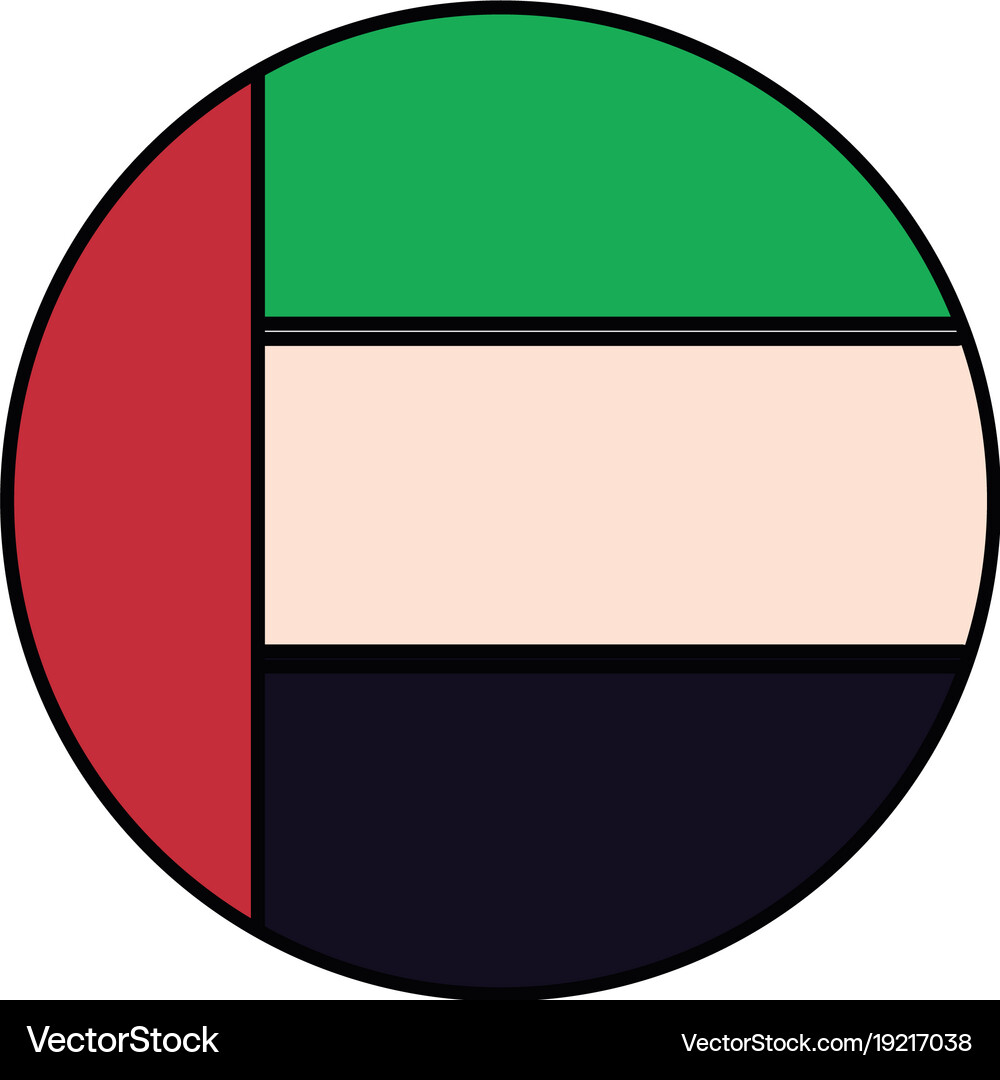 United arab emirates round icon flag Royalty Free Vector