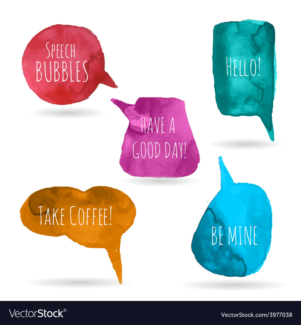Watercolor speech bubbles Royalty Free Vector Image