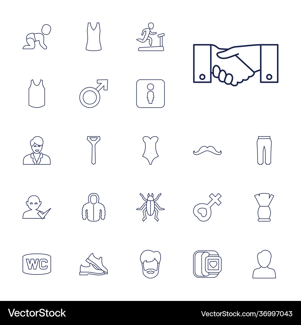 22 male icons Royalty Free Vector Image - VectorStock