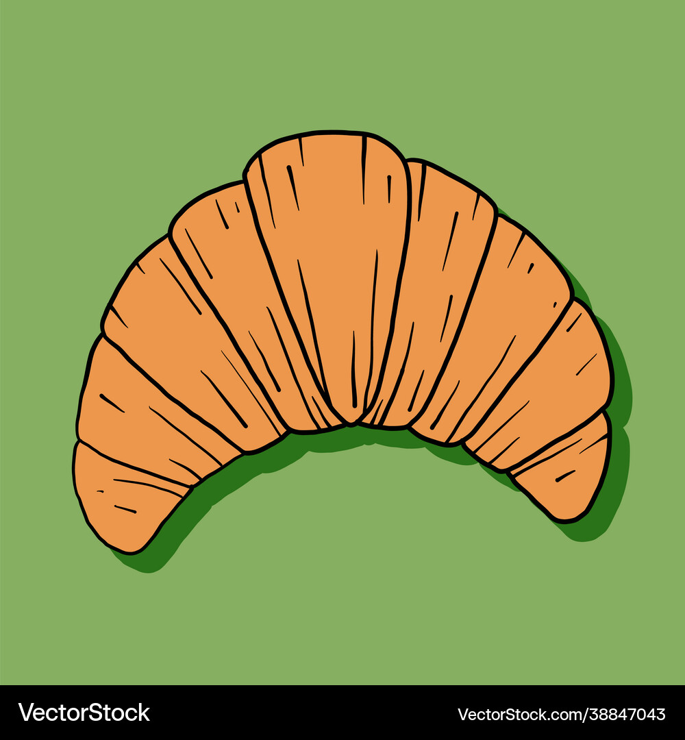 Doodle freehand sketch drawing croissant bread Vector Image