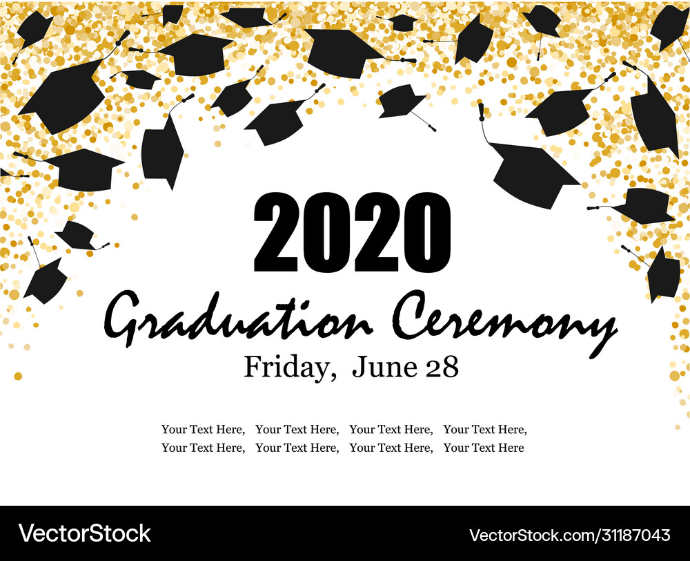 Graduation class ceremony 2020 greeting cards Vector Image