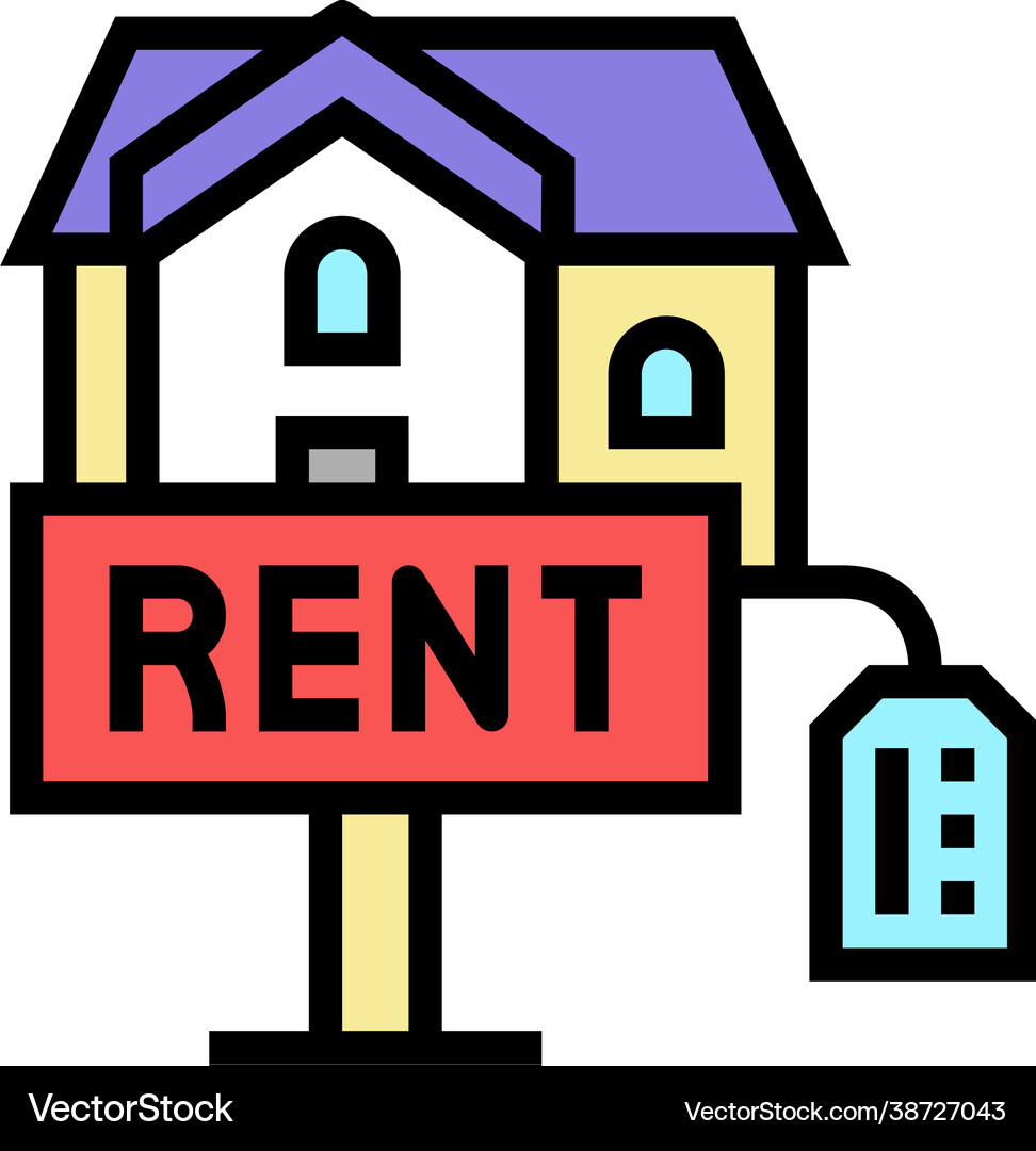 House rent color icon Royalty Free Vector Image