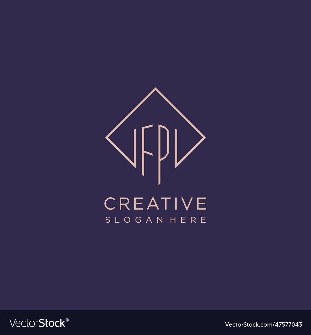 Initials fp logo monogram with rectangle style Vector Image