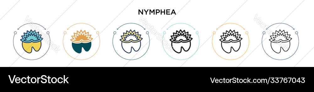 Nymphea icon in filled thin line outline Vector Image