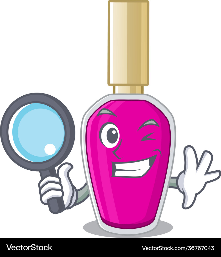 Pink Nail Polish Detective Royalty Free Vector Image