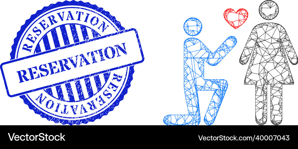 Rubber reservation badge and network engagement Vector Image