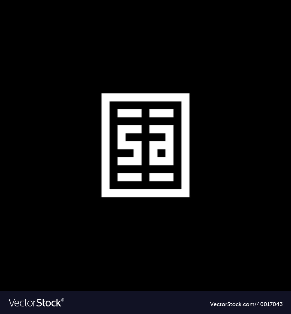 Sa initial logo with square rectangular shape Vector Image