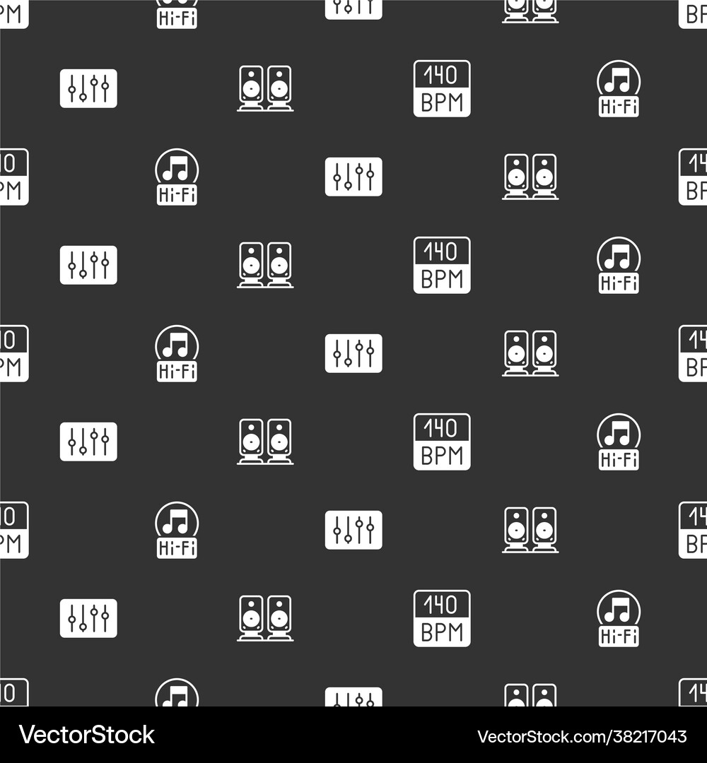 Set bitrate music note tone sound mixer Royalty Free Vector