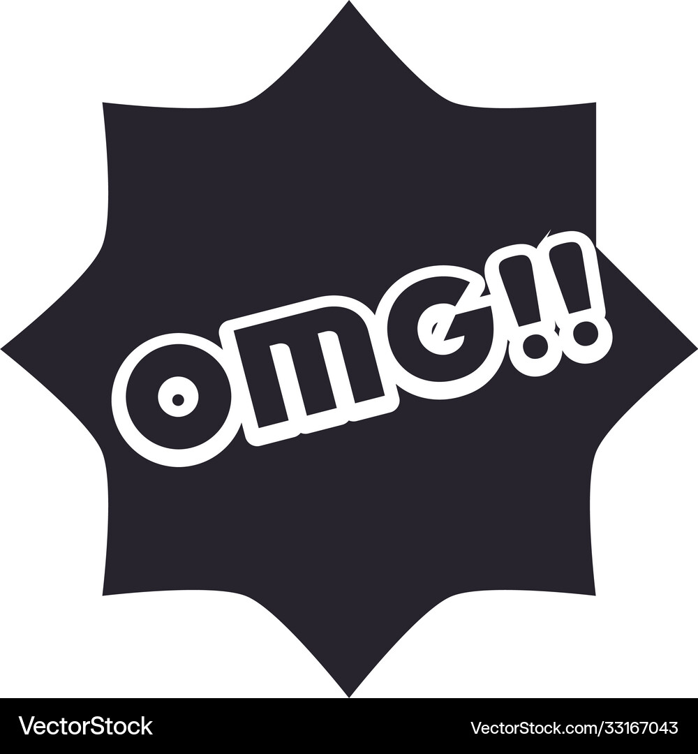 Slang bubbles speech star bubble with omg word Vector Image