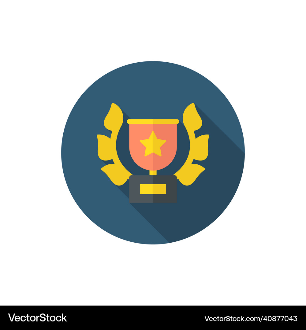 Trophy champion icon symbol flat design long Vector Image