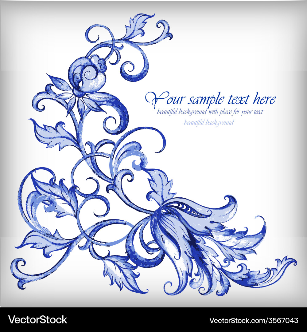 Watercolor blue background details Royalty Free Vector Image