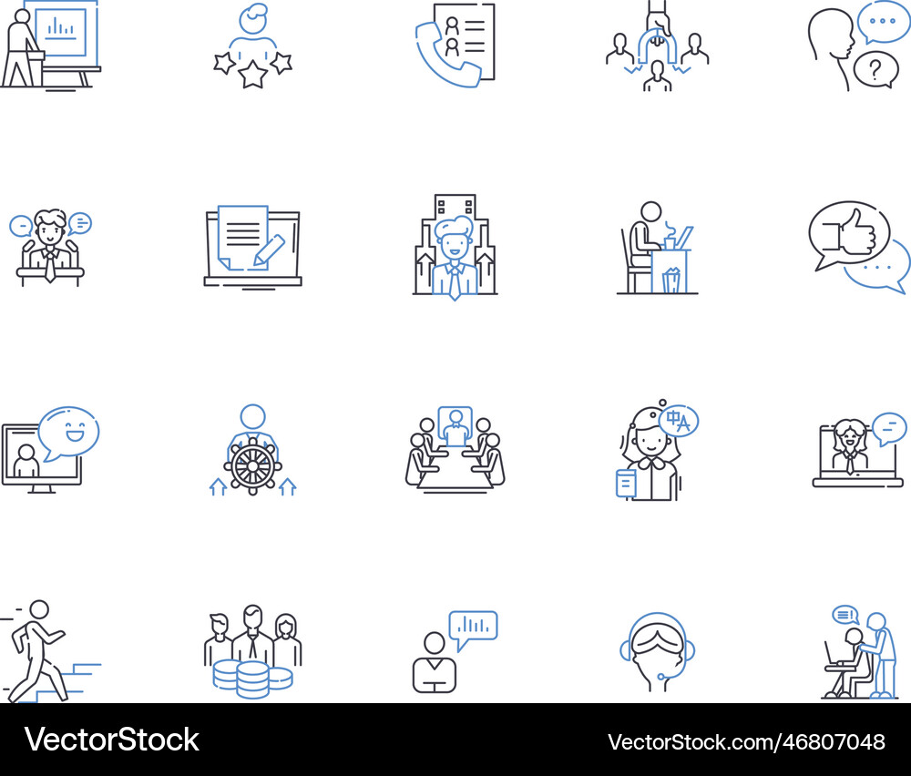 Associate line icons collection alliance partner Vector Image