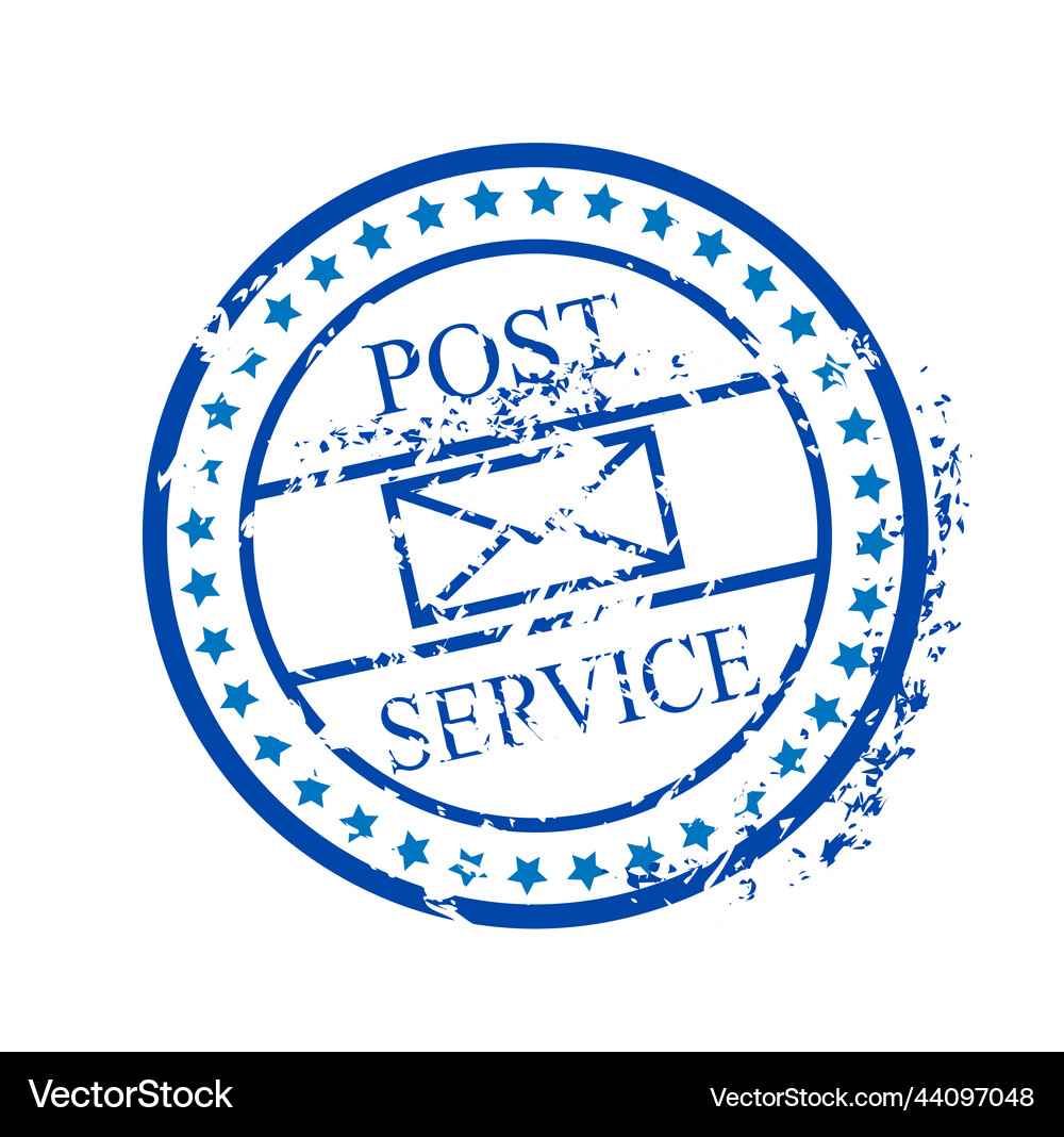 Blue post mark Royalty Free Vector Image - VectorStock