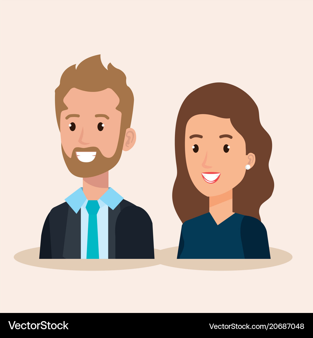 Business couple avatars characters Royalty Free Vector Image