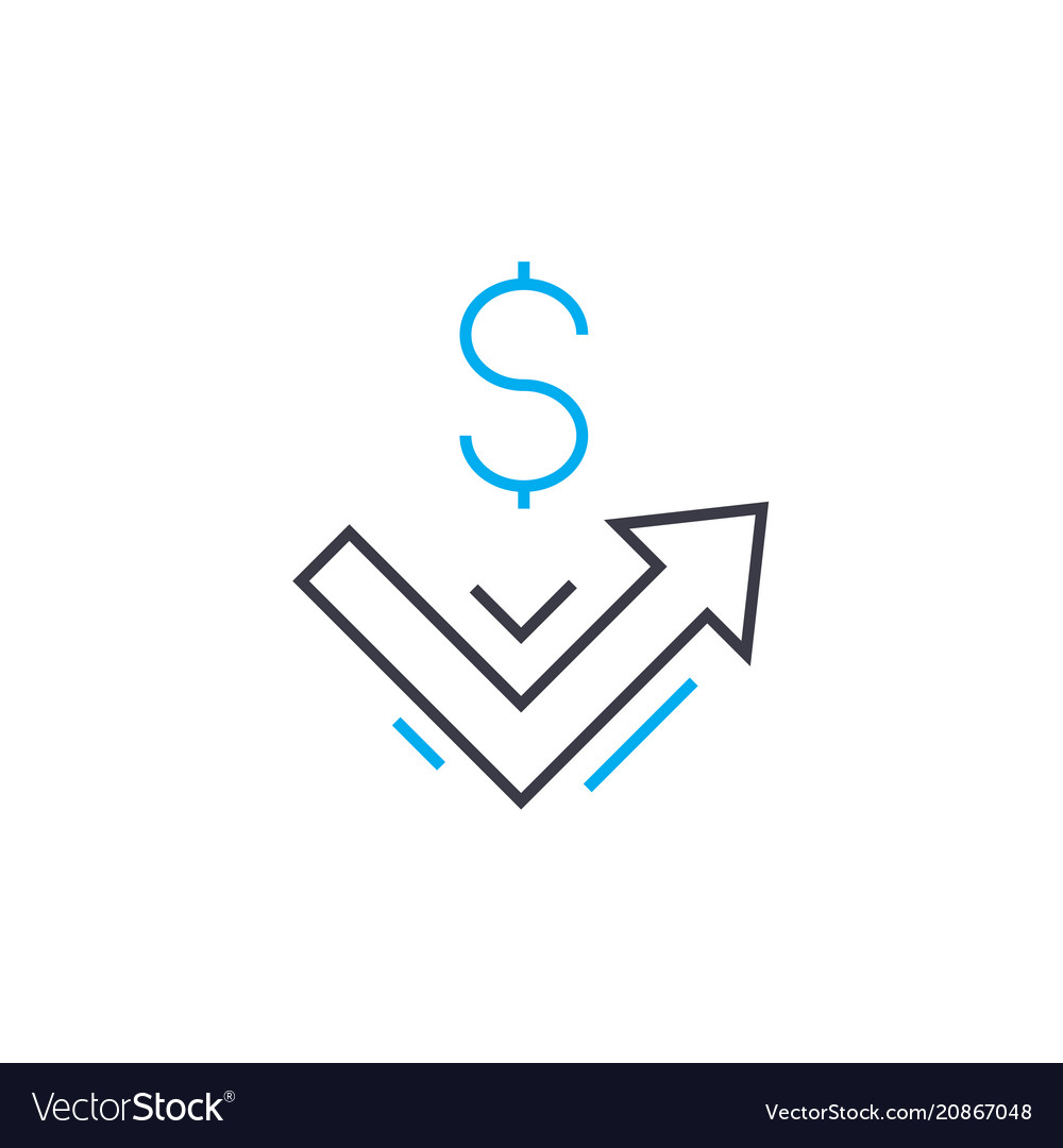 Income fluctuations thin line stroke icon Vector Image Income fluctuations thin line stroke icon Vector Image