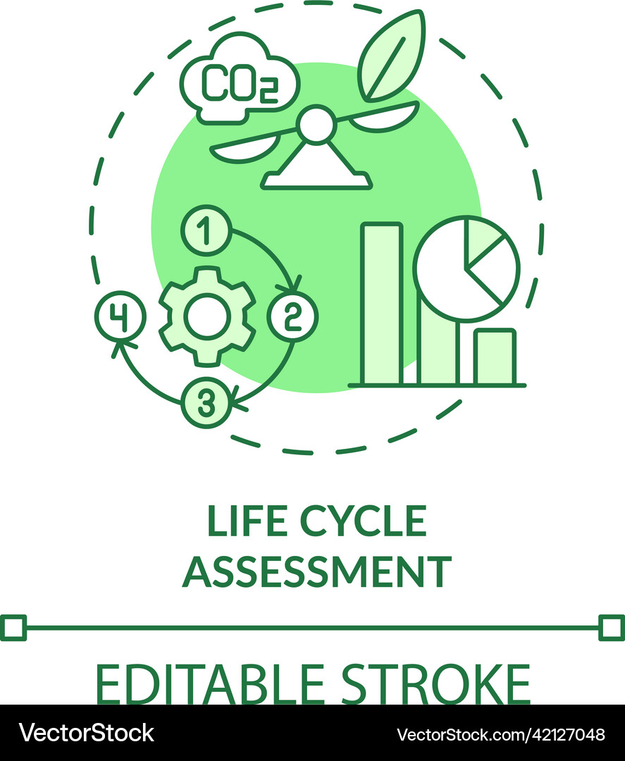 Life cycle assessment green concept icon Vector Image