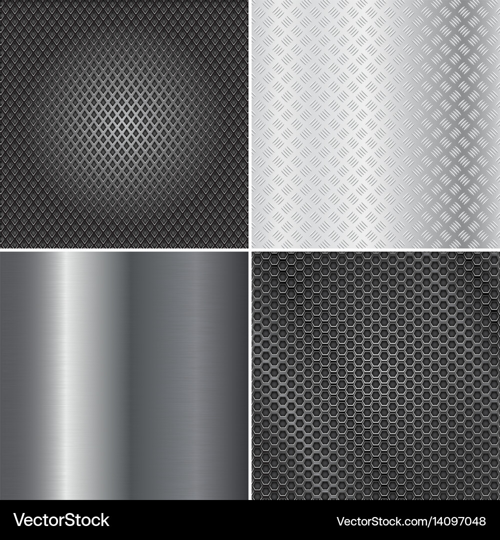 Metal background collection brushed steel Vector Image