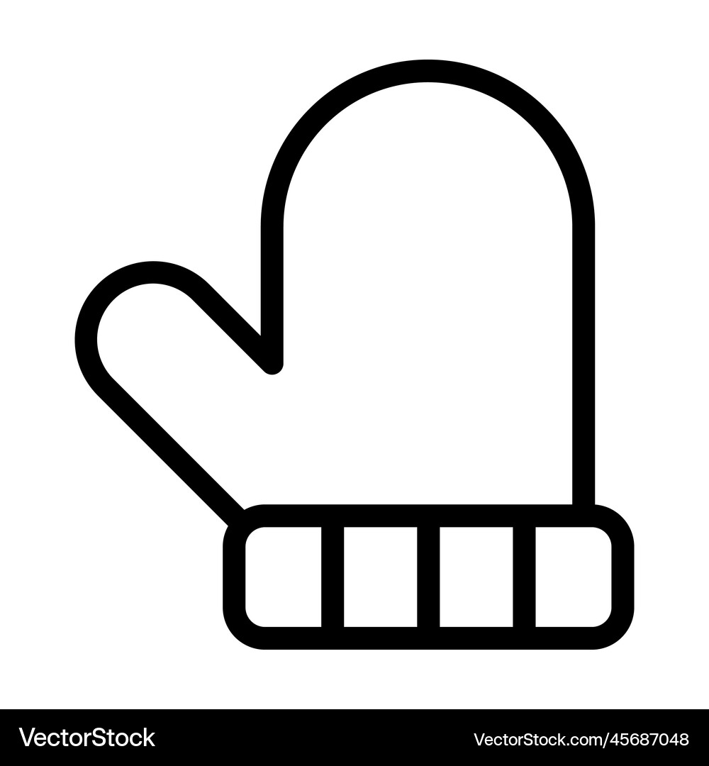 Mitten thick line icon Royalty Free Vector Image
