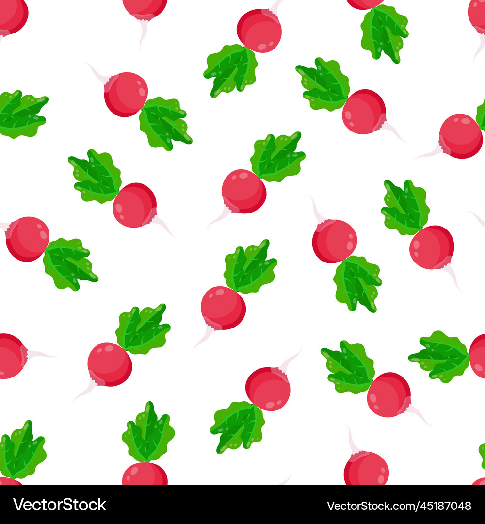 Seamless radish pattern on a white background Vector Image