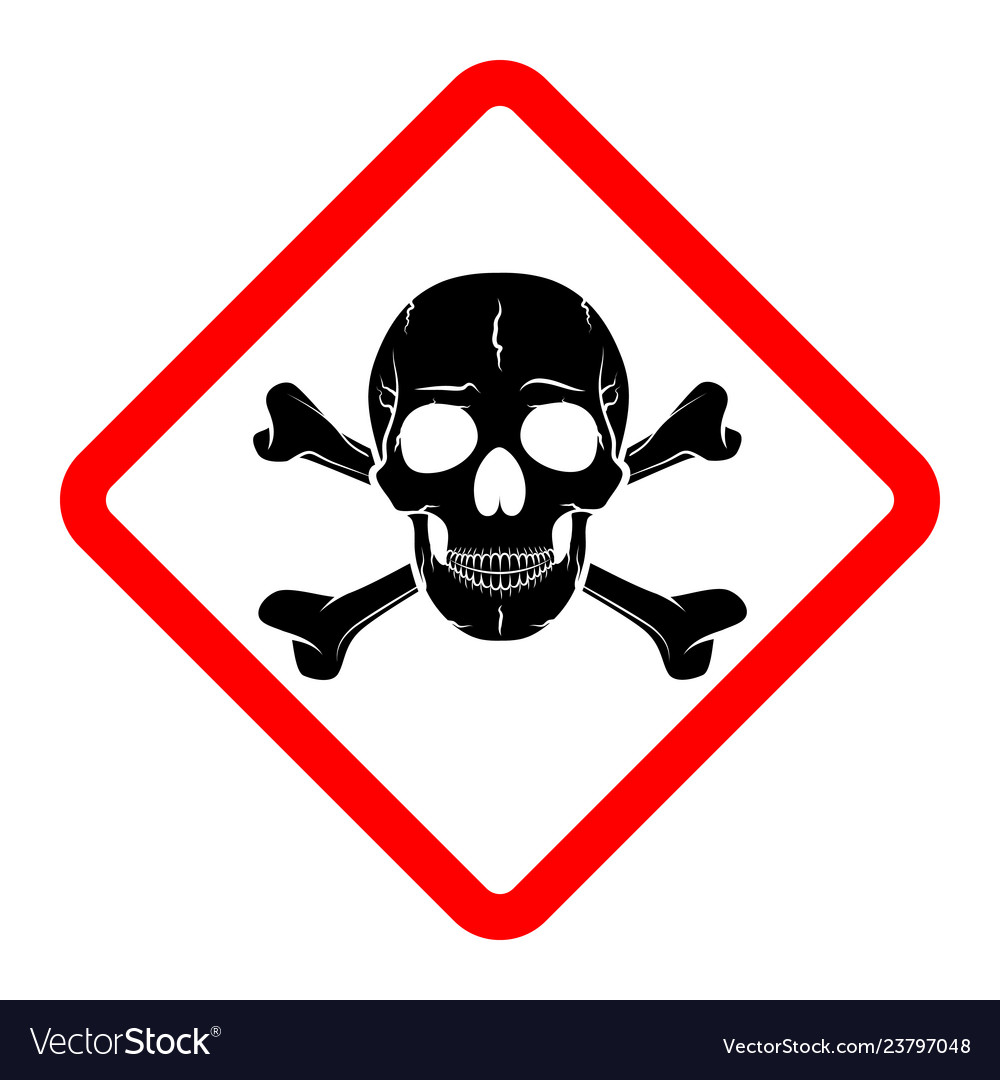 Skull And Crossbones Warning Icon Royalty Free Vector Image