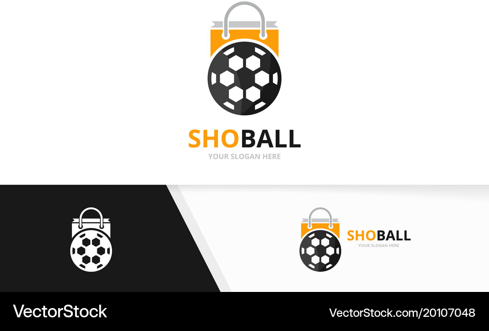 Soccer and shop logo combination ball Royalty Free Vector