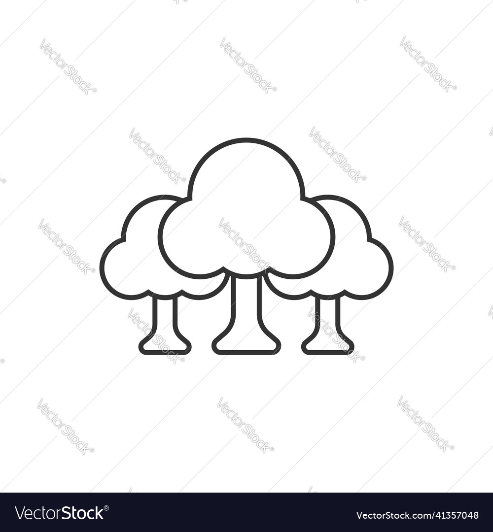 Tree icon in flat style forest on white isolated Vector Image