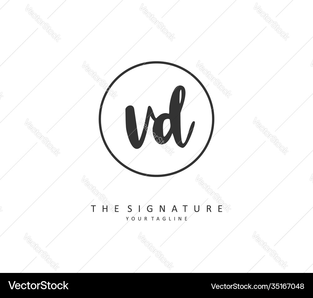 Vd initial letter handwriting and signature logo Vector Image