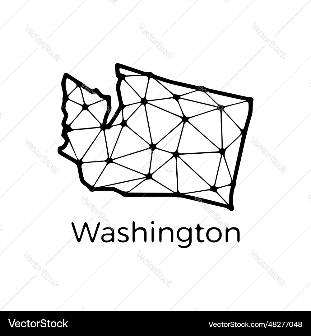 Washington dc state map polygonal made of lines Vector Image