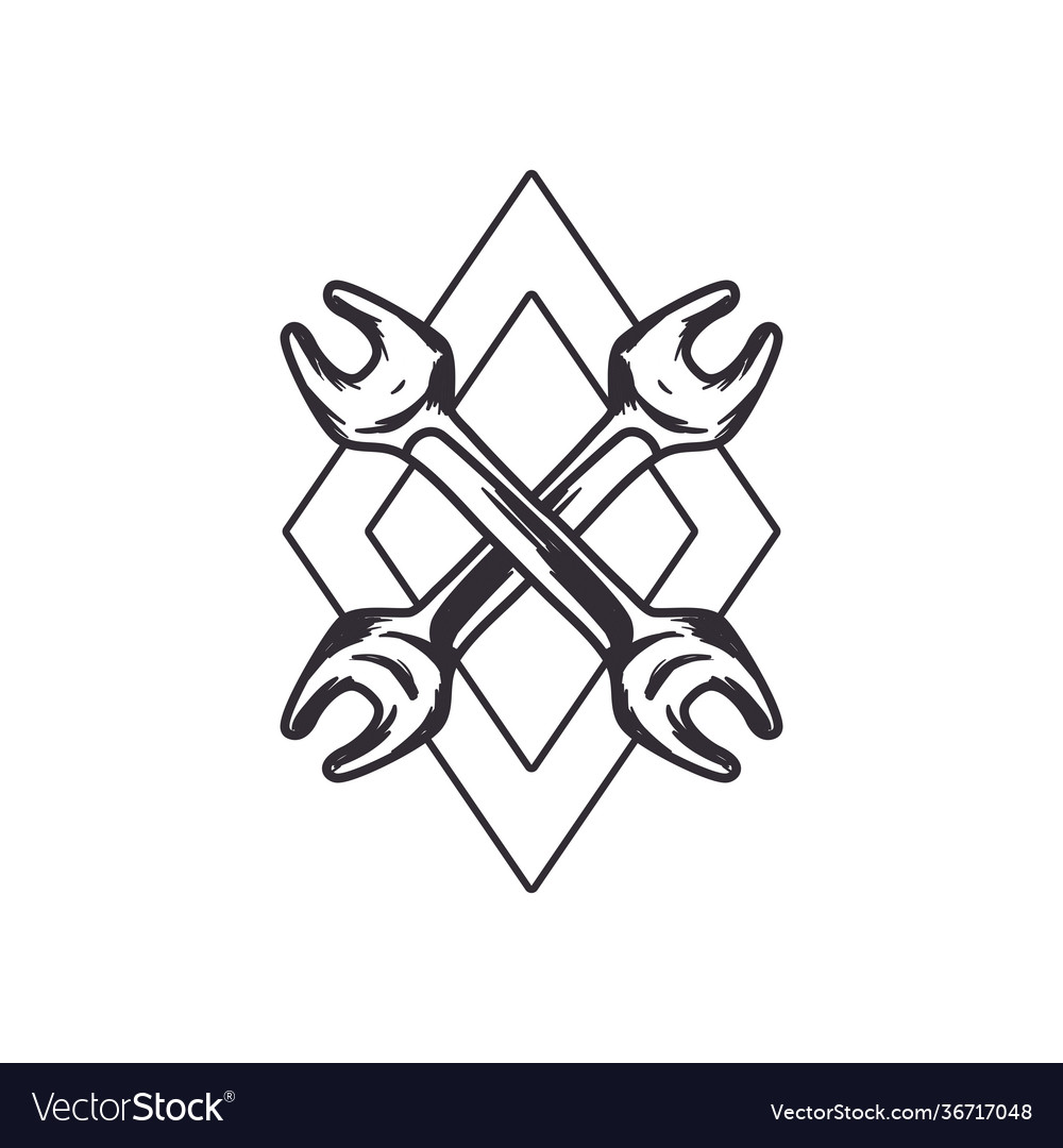 Wrenches on frame Royalty Free Vector Image - VectorStock