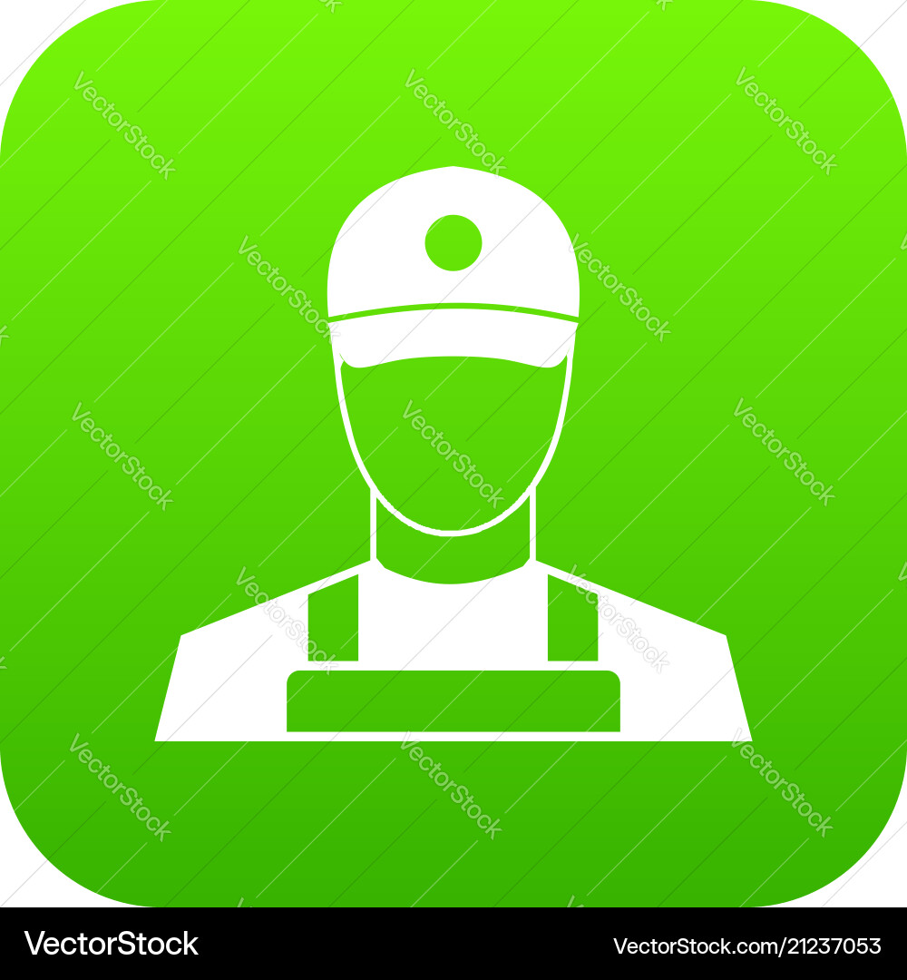 A man in cap and uniform icon digital green Vector Image