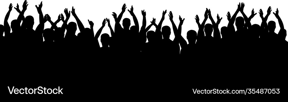 Applause people cheerful crowd cheering hands up Vector Image