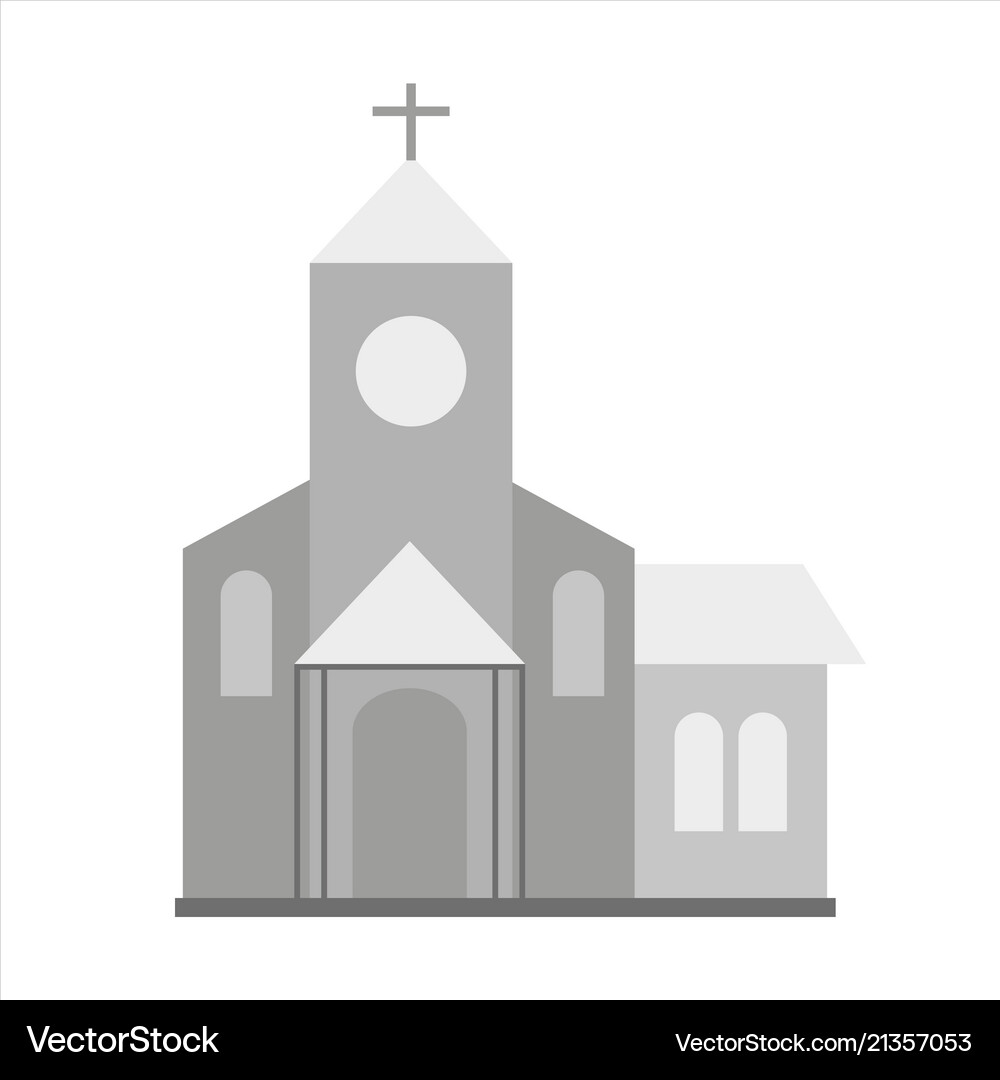 Church icon gray monochrome Royalty Free Vector Image