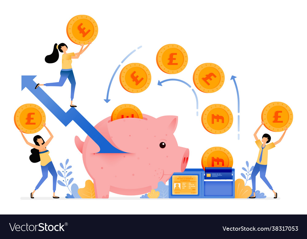 Design changes in spending and saving patterns Vector Image