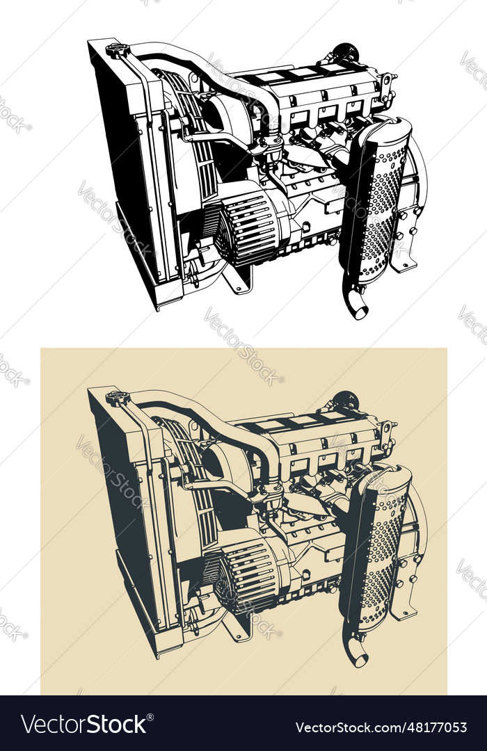 Diesel engine Royalty Free Vector Image - VectorStock