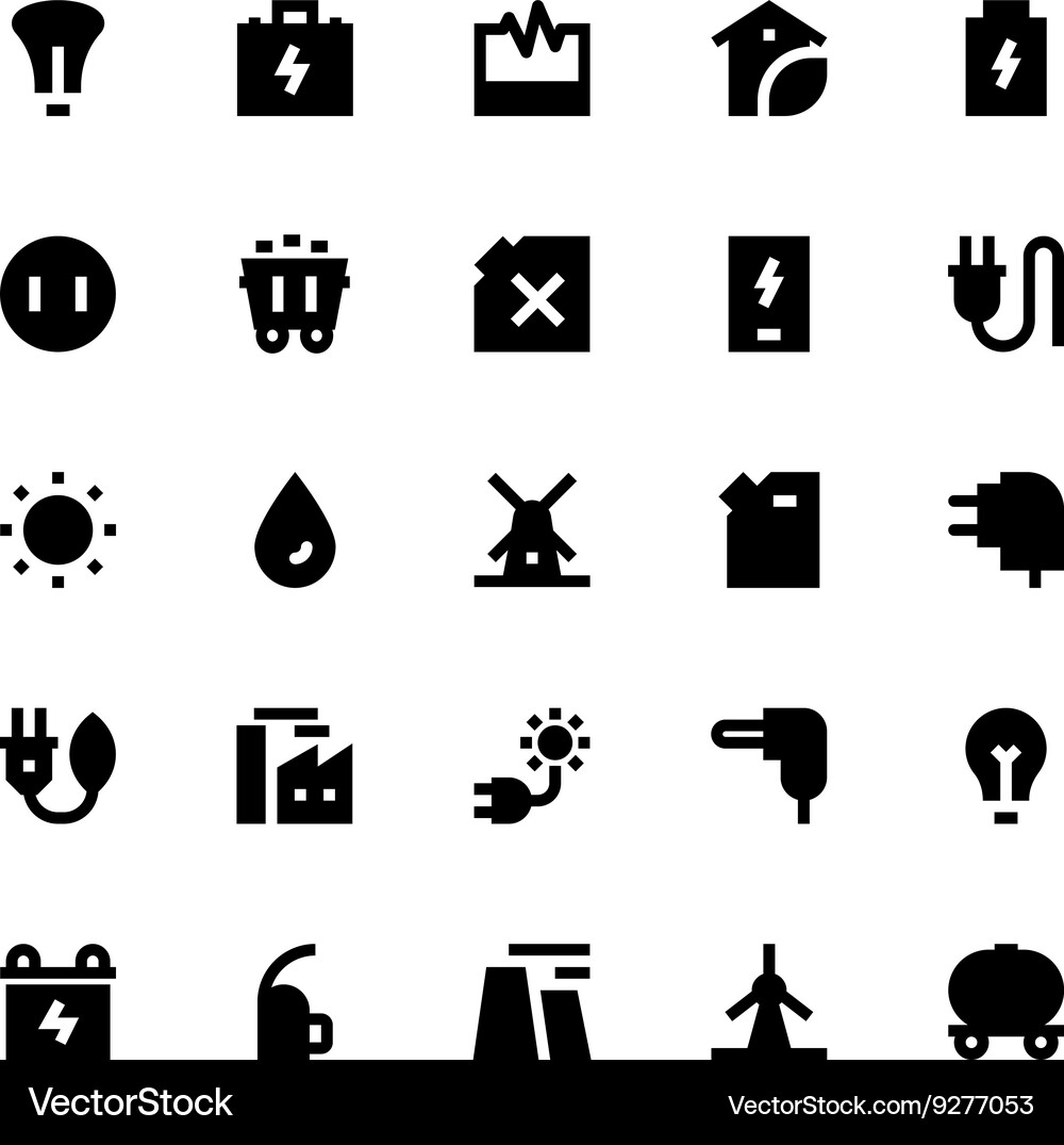 Energy and power icons 1 Royalty Free Vector Image