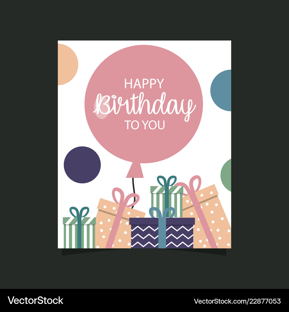 Happy birthday card template Royalty Free Vector Image