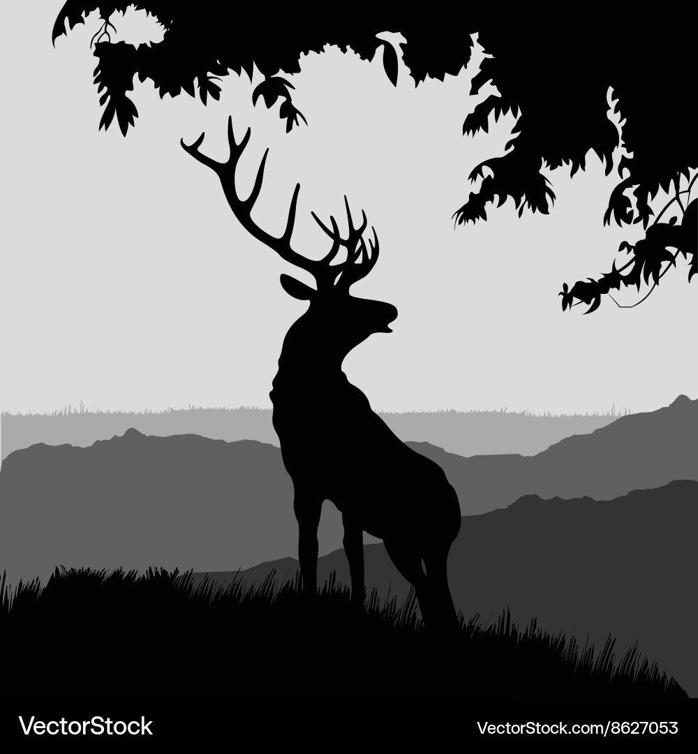 Monotonic of an elk Royalty Free Vector Image - VectorStock