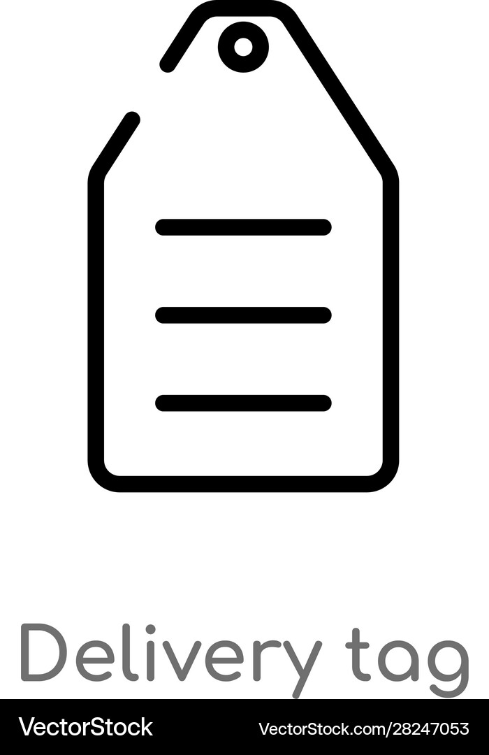 Outline delivery tag icon isolated black simple Vector Image