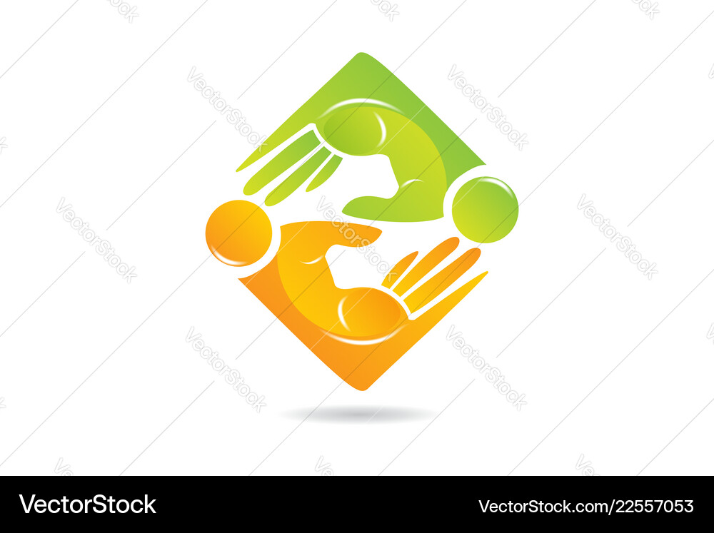 People business hand teamwork icon logo Royalty Free Vector