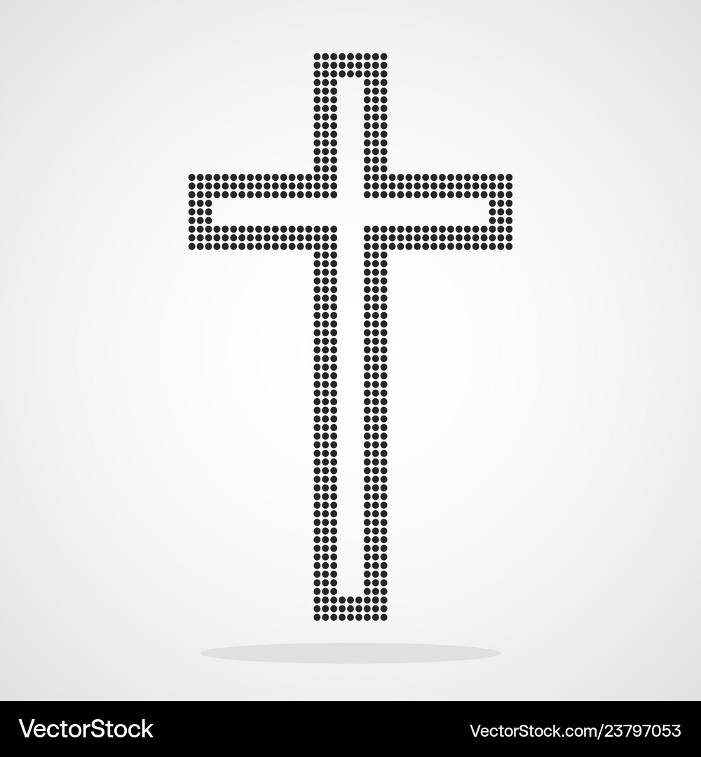 Pixel art design christian cross Royalty Free Vector Image