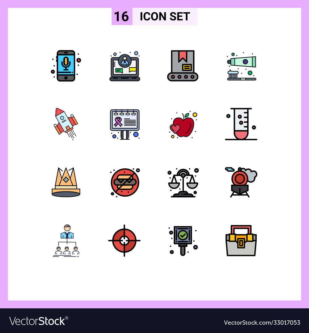 Stock icon pack 16 line signs and symbols Vector Image