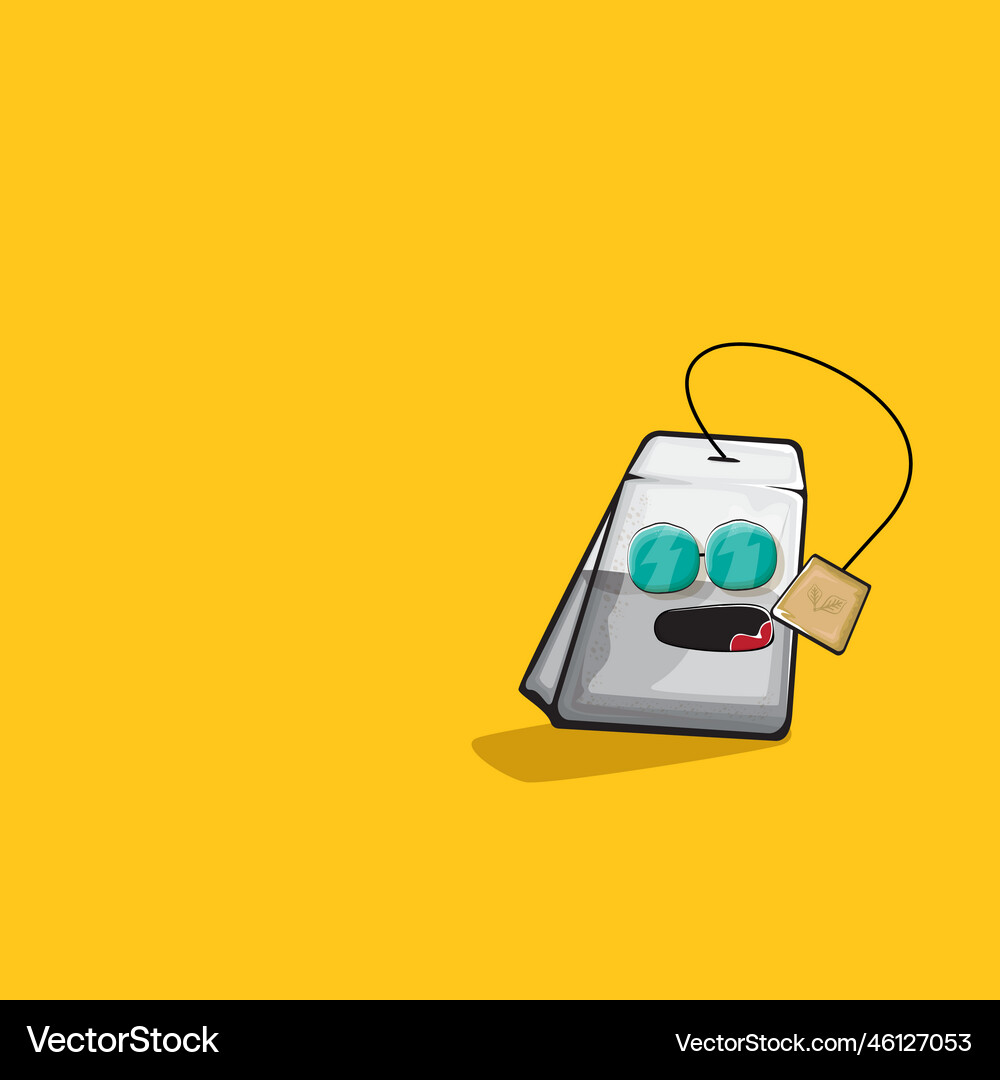 Tea bag character cartoon isolated Royalty Free Vector Image
