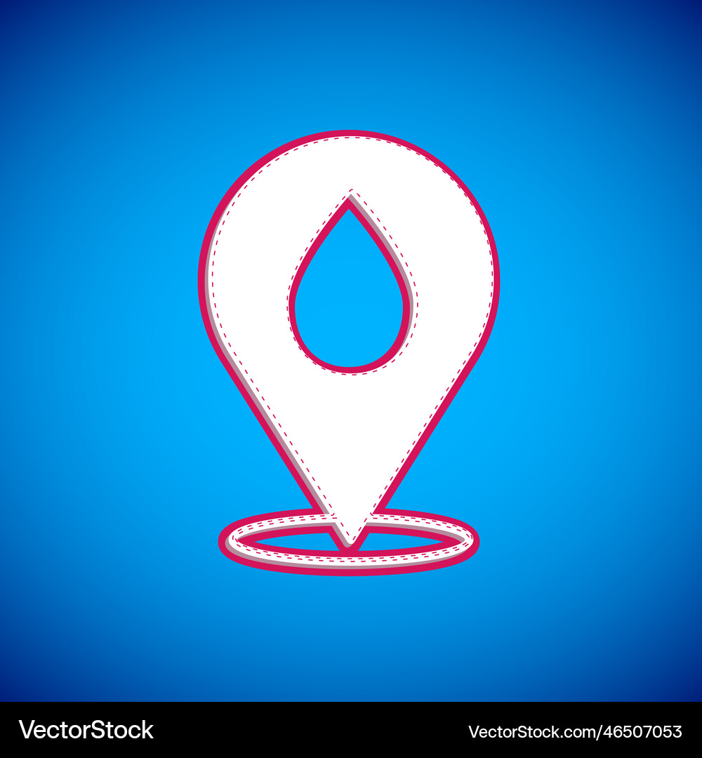 White water drop with location icon isolated Vector Image