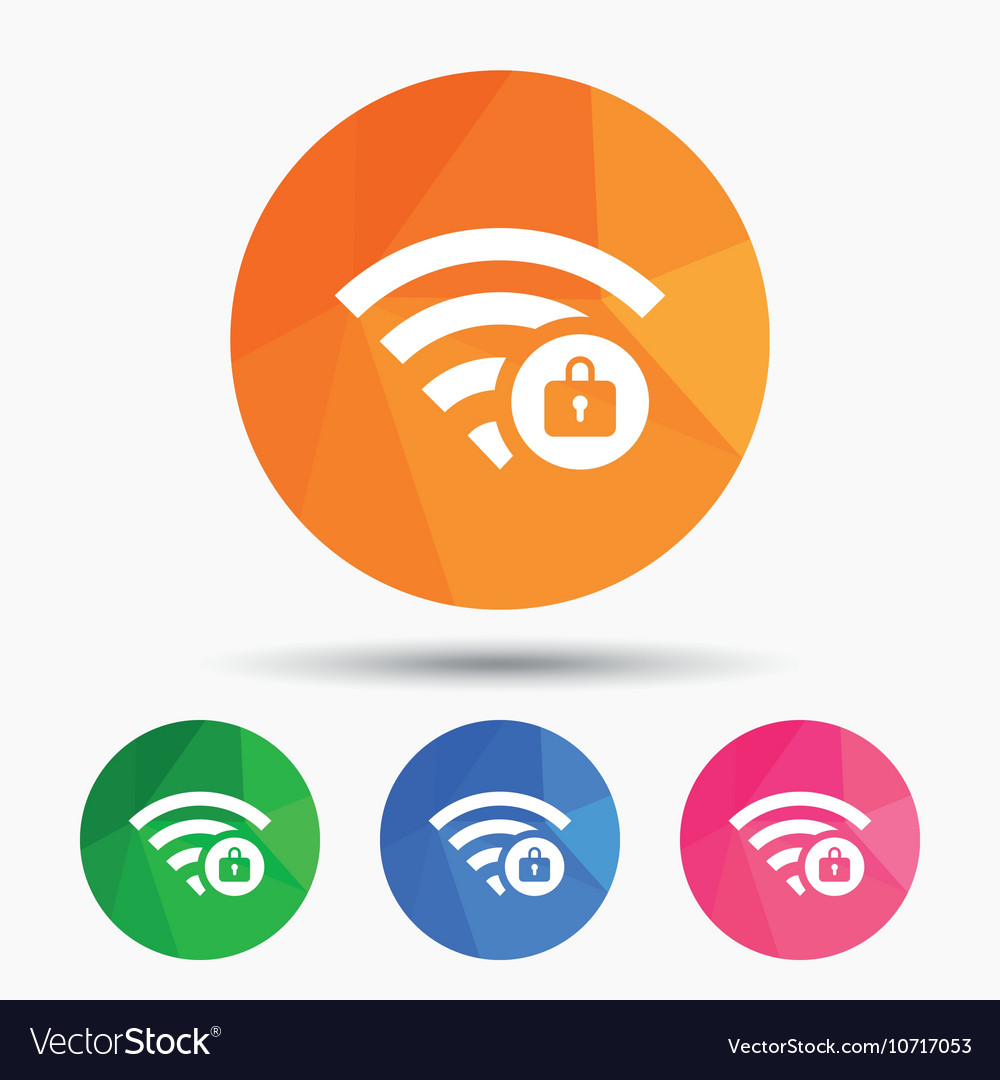 Wifi locked sign pass wi-fi symbol wireless Vector Image