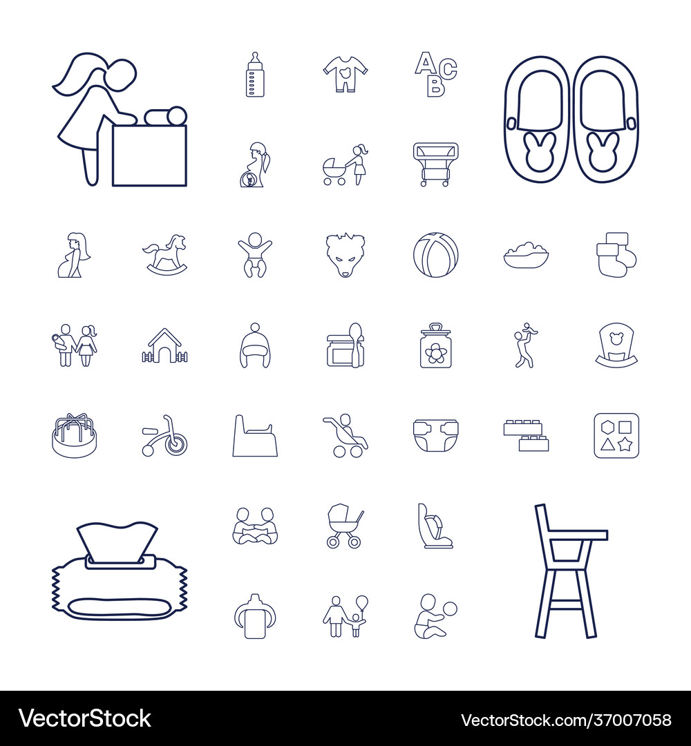 37 baby icons Royalty Free Vector Image - VectorStock