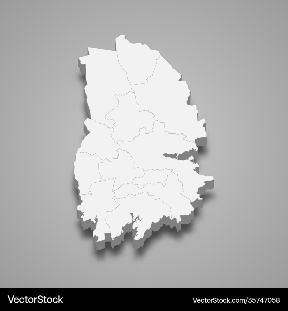3d isometric map orebro is a county sweden Vector Image