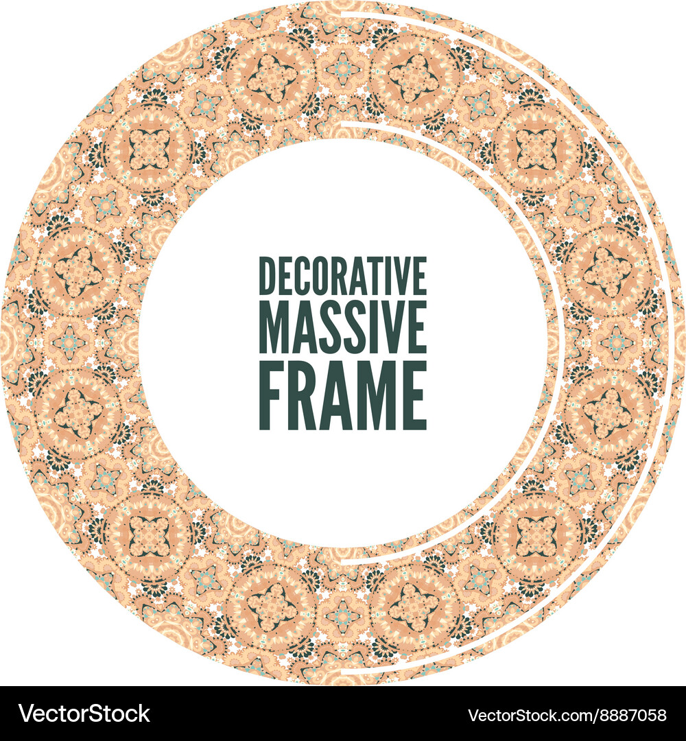Decorative ornate round frame in victorian style Vector Image
