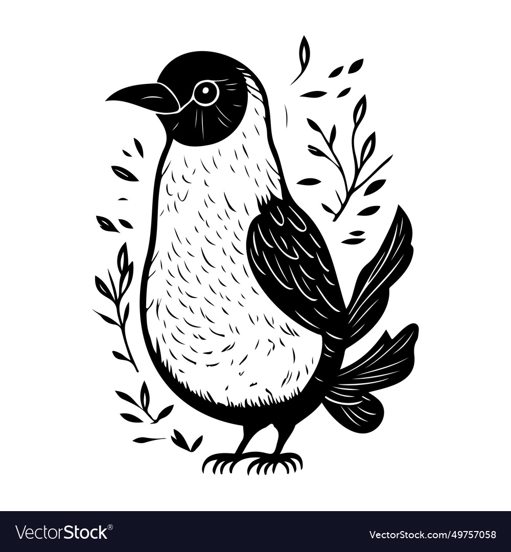 Doodle birds sketch hand draw Royalty Free Vector Image